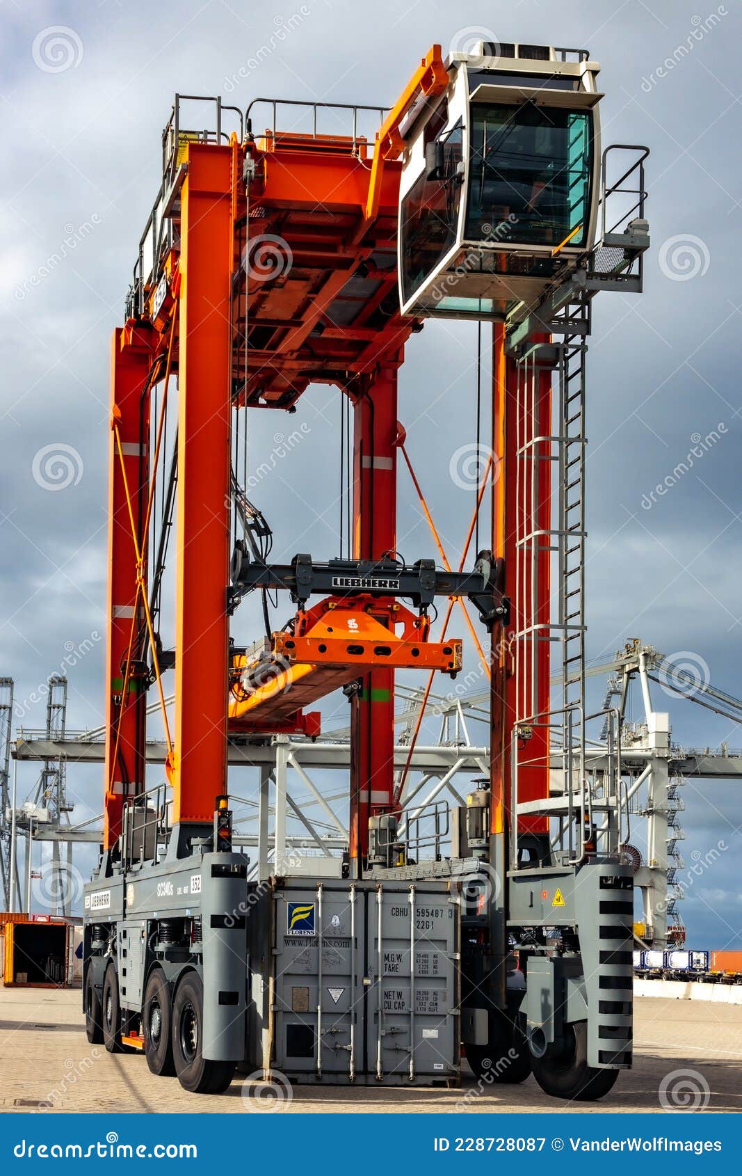 Straddle Carrier Used for Moving Containers in a Container Terminal ... Straddle Carrier Used for Moving Containers in a Container Terminal ...
