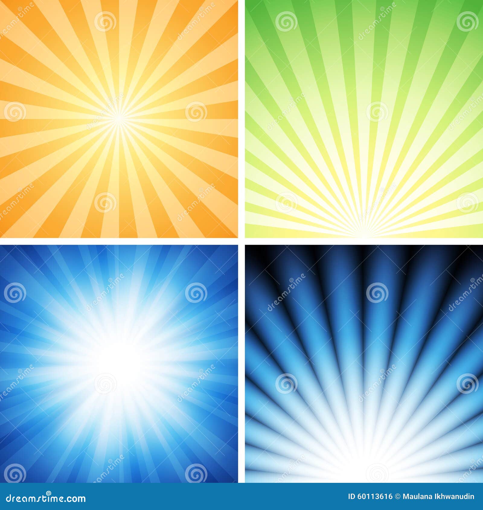 Strahlen-Hintergrund-Satz vektor abbildung. Illustration von ...