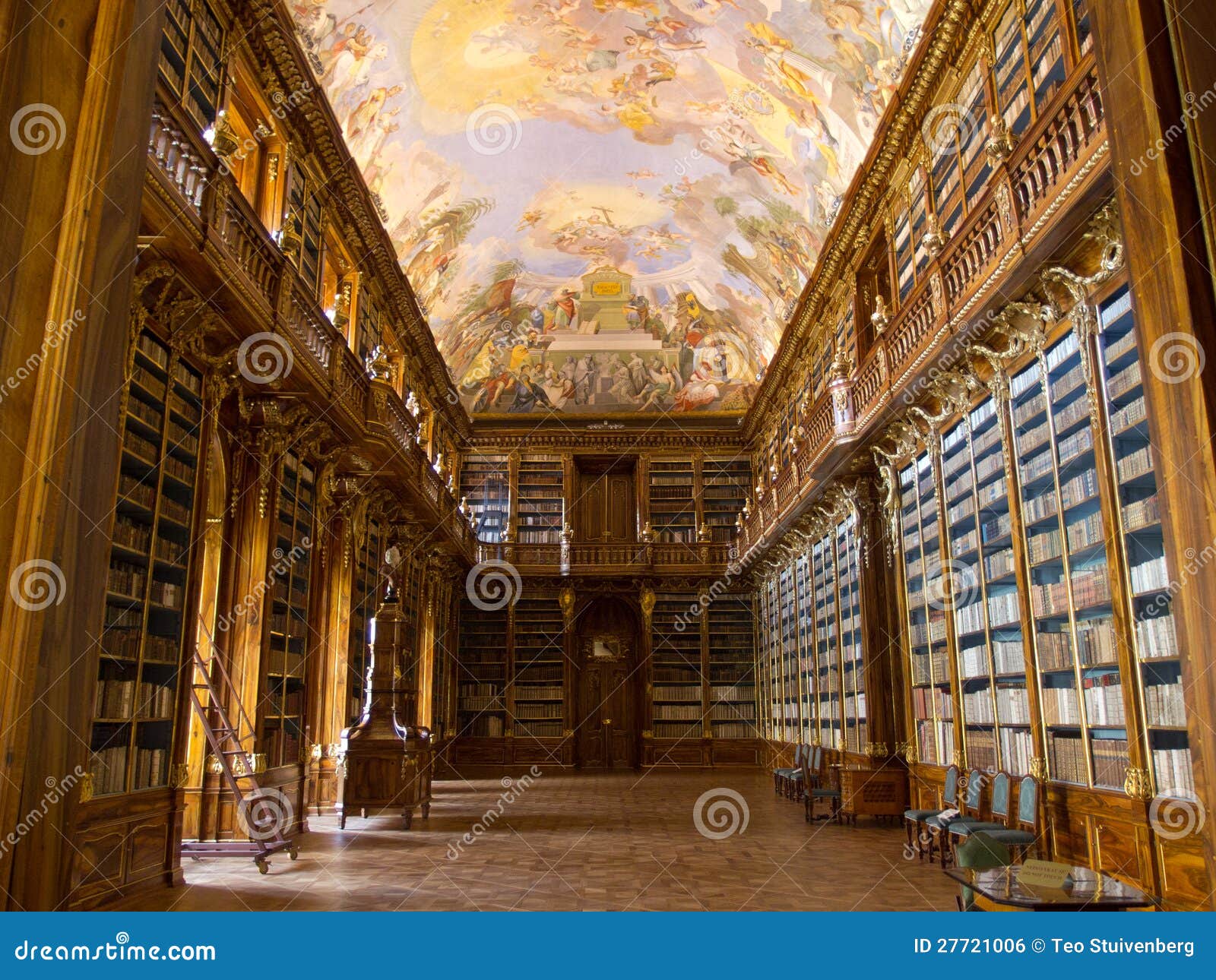 The Strahov Library in Prague. Stock Photo - Image of study, monastery ...