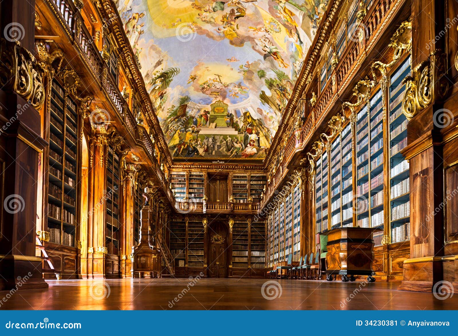 Strahov Monastery Library Interior Stock Image - Image of european ...