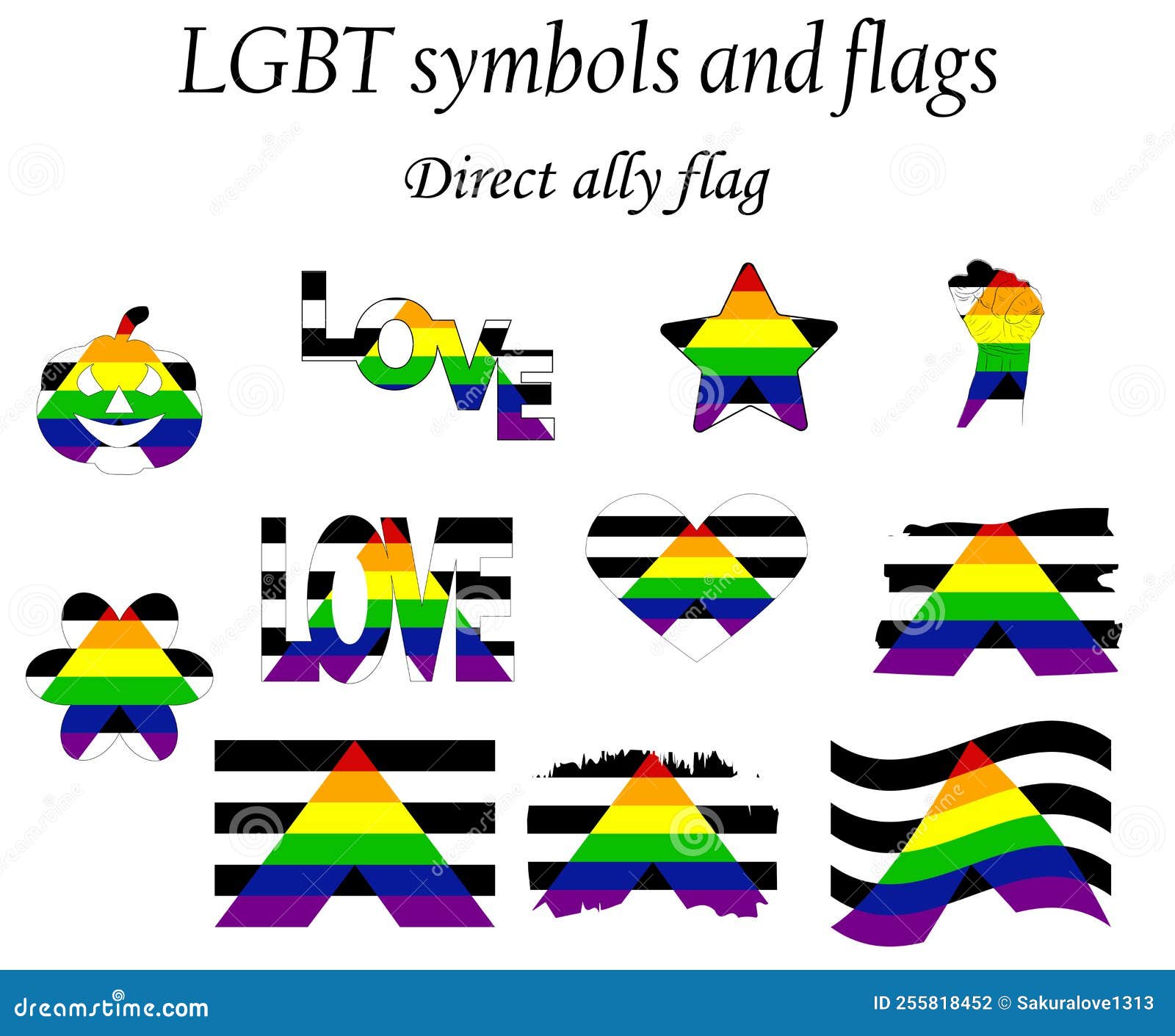 Straight Allies Pride Flag in Format. LGBT Community Flag. Stock Vector ...