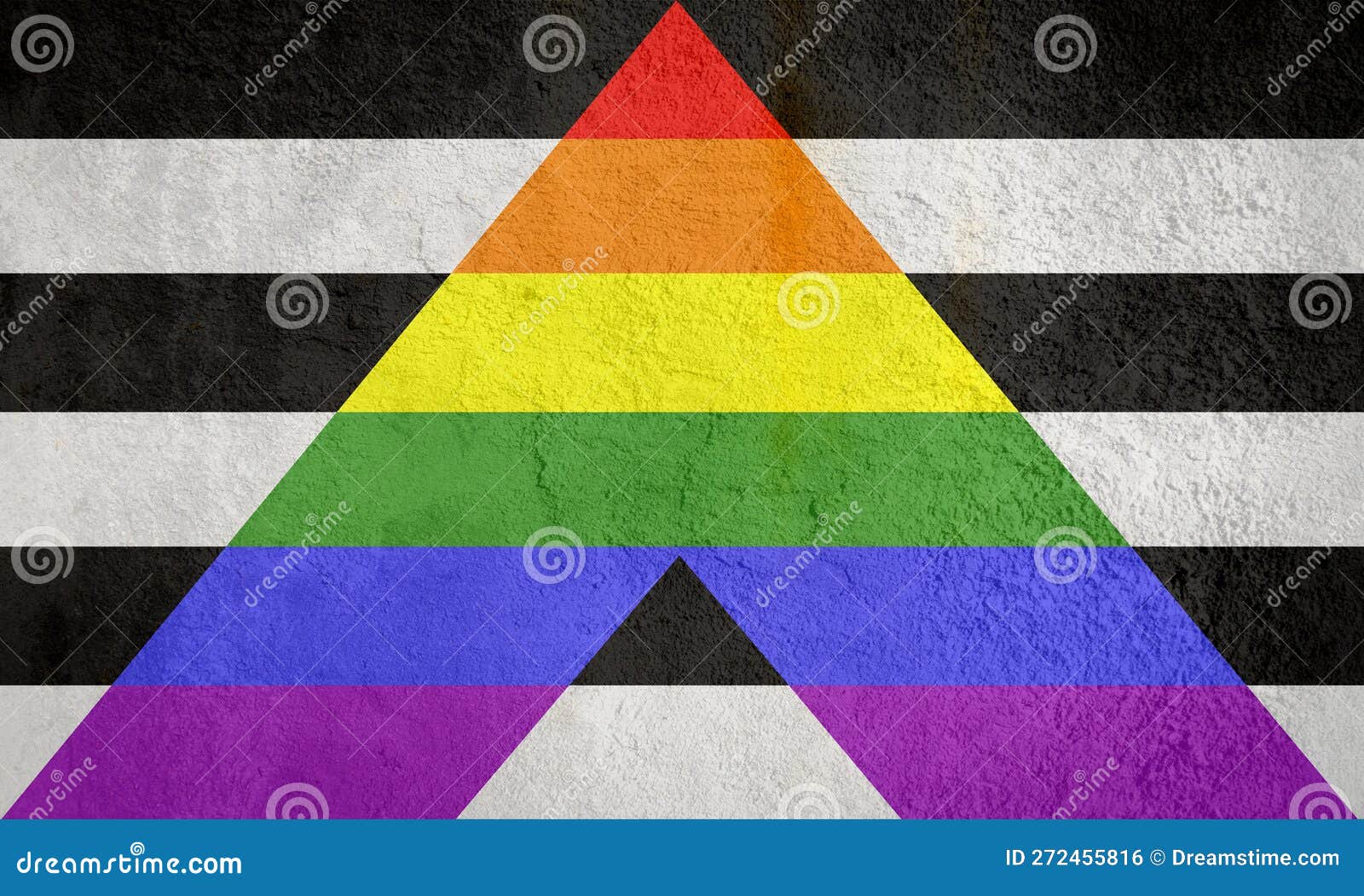 Straight Ally Flag Painted With Brush On White Background. LGBT Rights ...