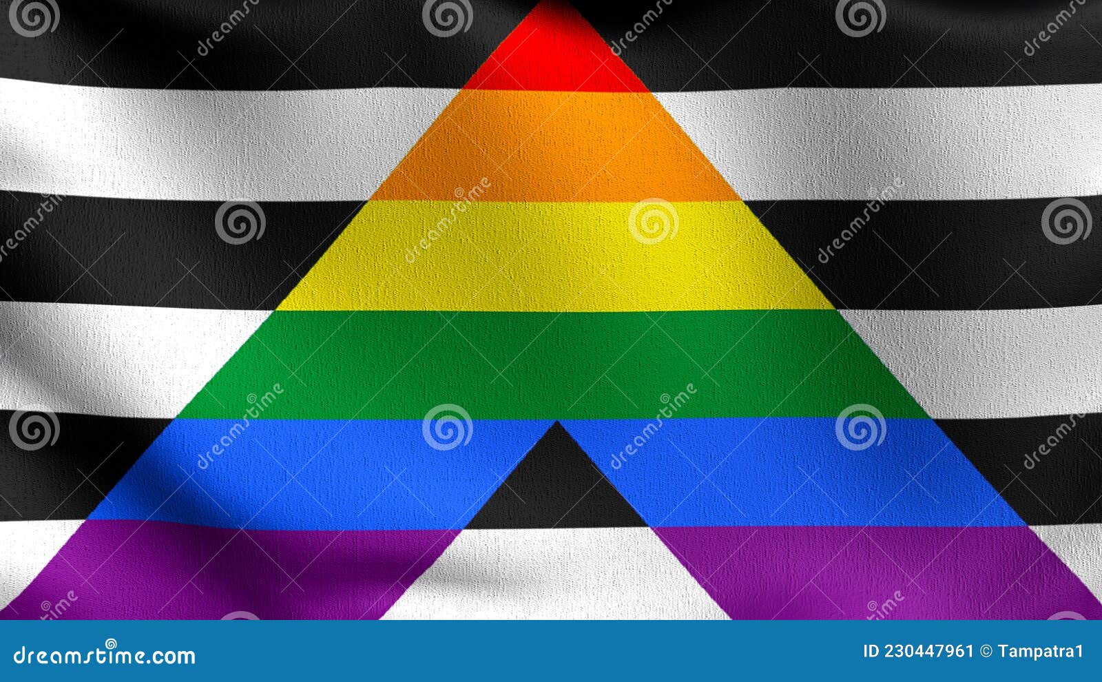 Straight Ally Flag Lgbt Or Rainbow Flag Pride Symbol Blowing In The