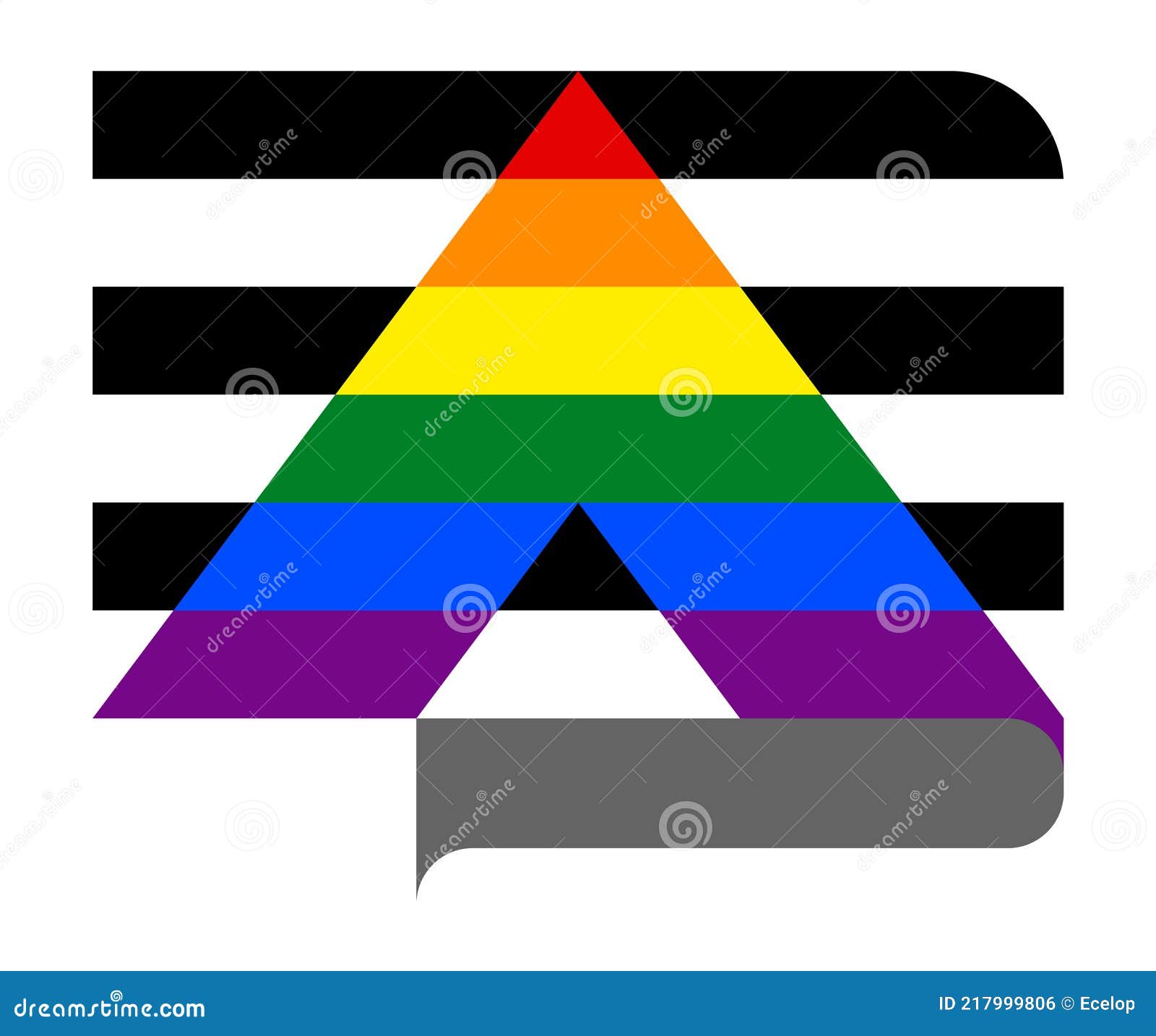 Straight Ally Flag Waving Vector Illustration Designed With Correct ...