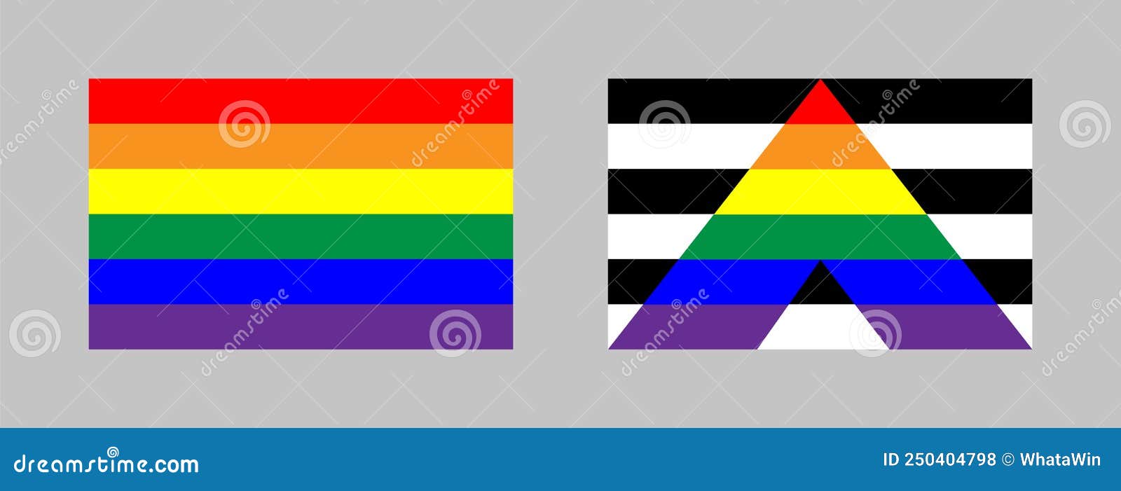 Straight Ally And LGBTQ Pride Flags In Vector Isolated | CartoonDealer ...
