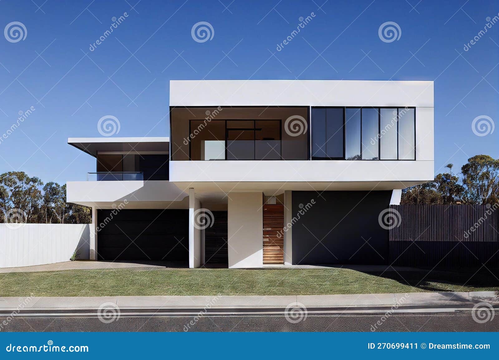 Straight-angled Forms in Architecture of Buildings Modern House ...