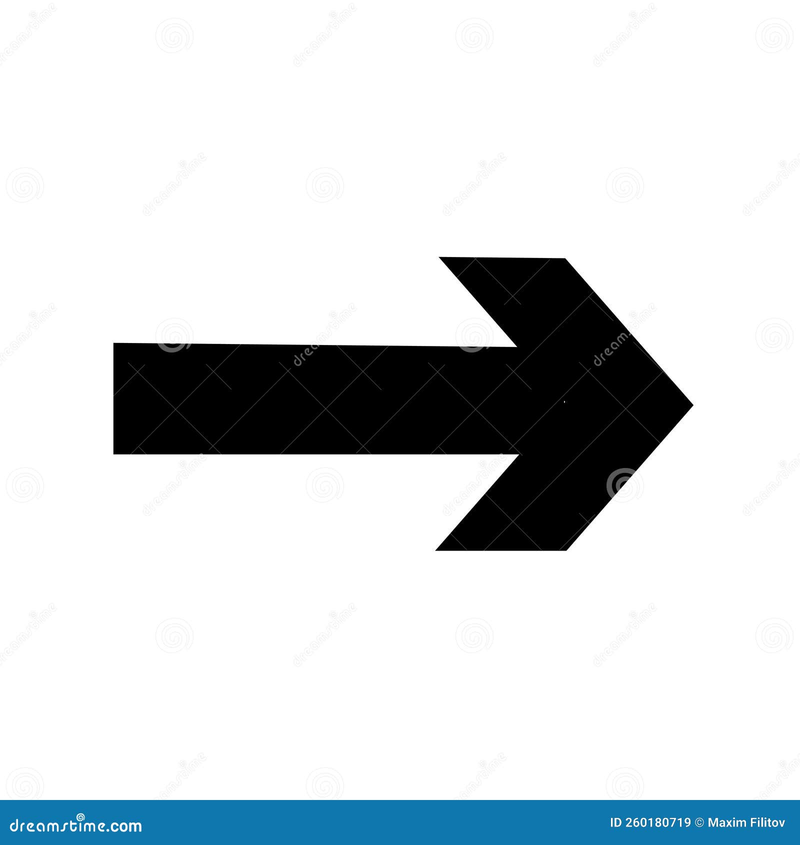 Straight Arrow Icon. Black Vector Arrow Illustration. Black Direction ...