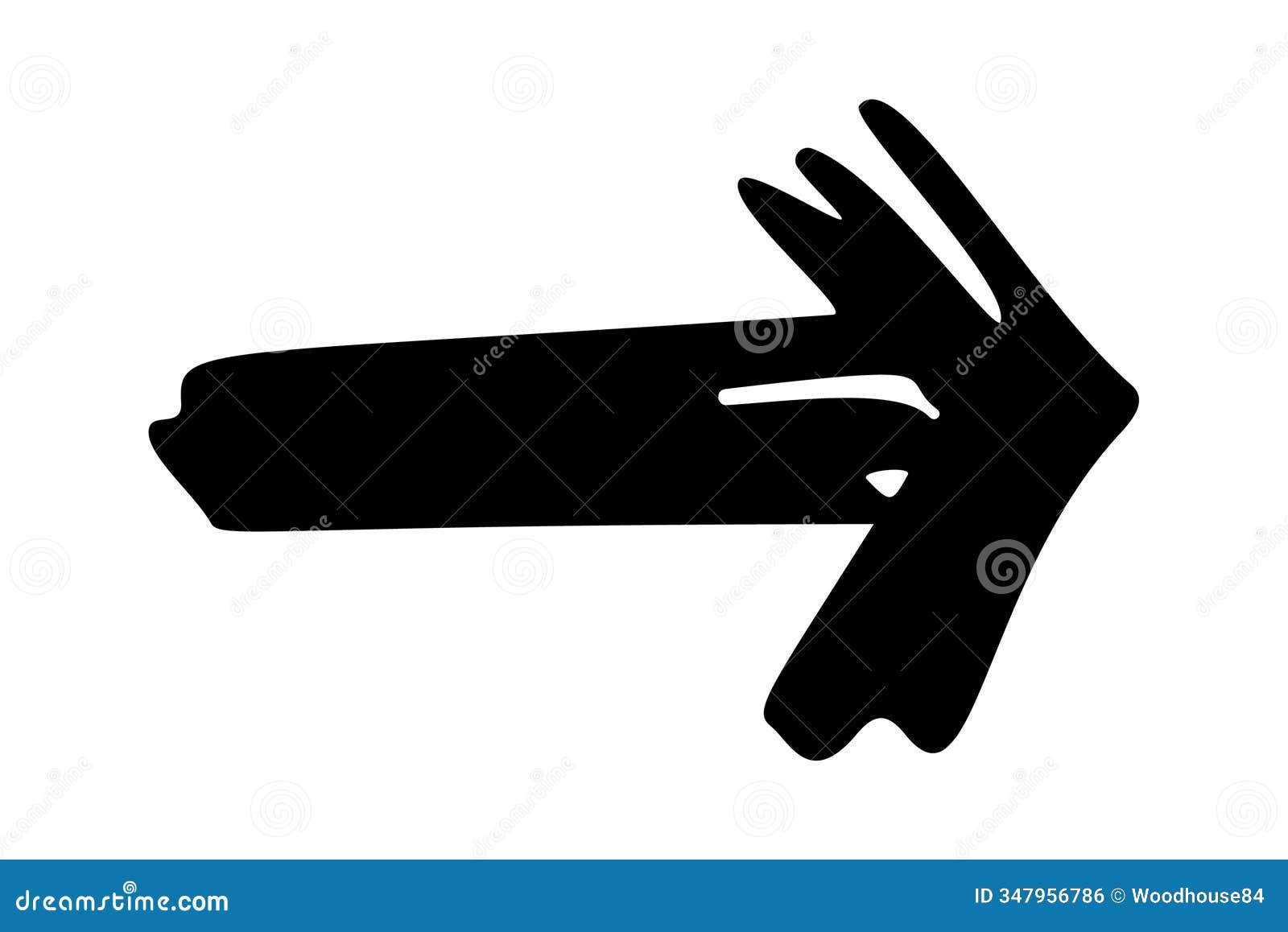 Straight Arrow Pointing Right Scribble Stock Photo - Image of straight, scribble: 347956786
