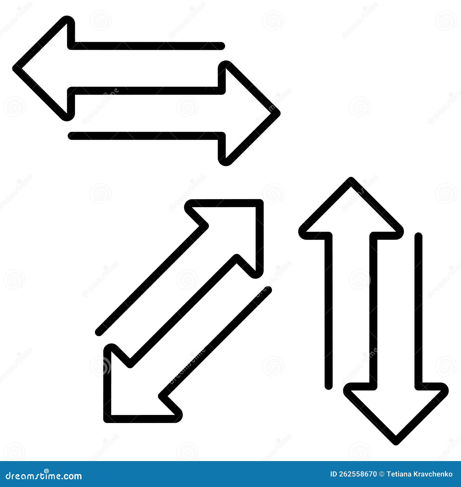 Straight Arrows One Line. Simple Arrows. Vector Illustration. Stock ...