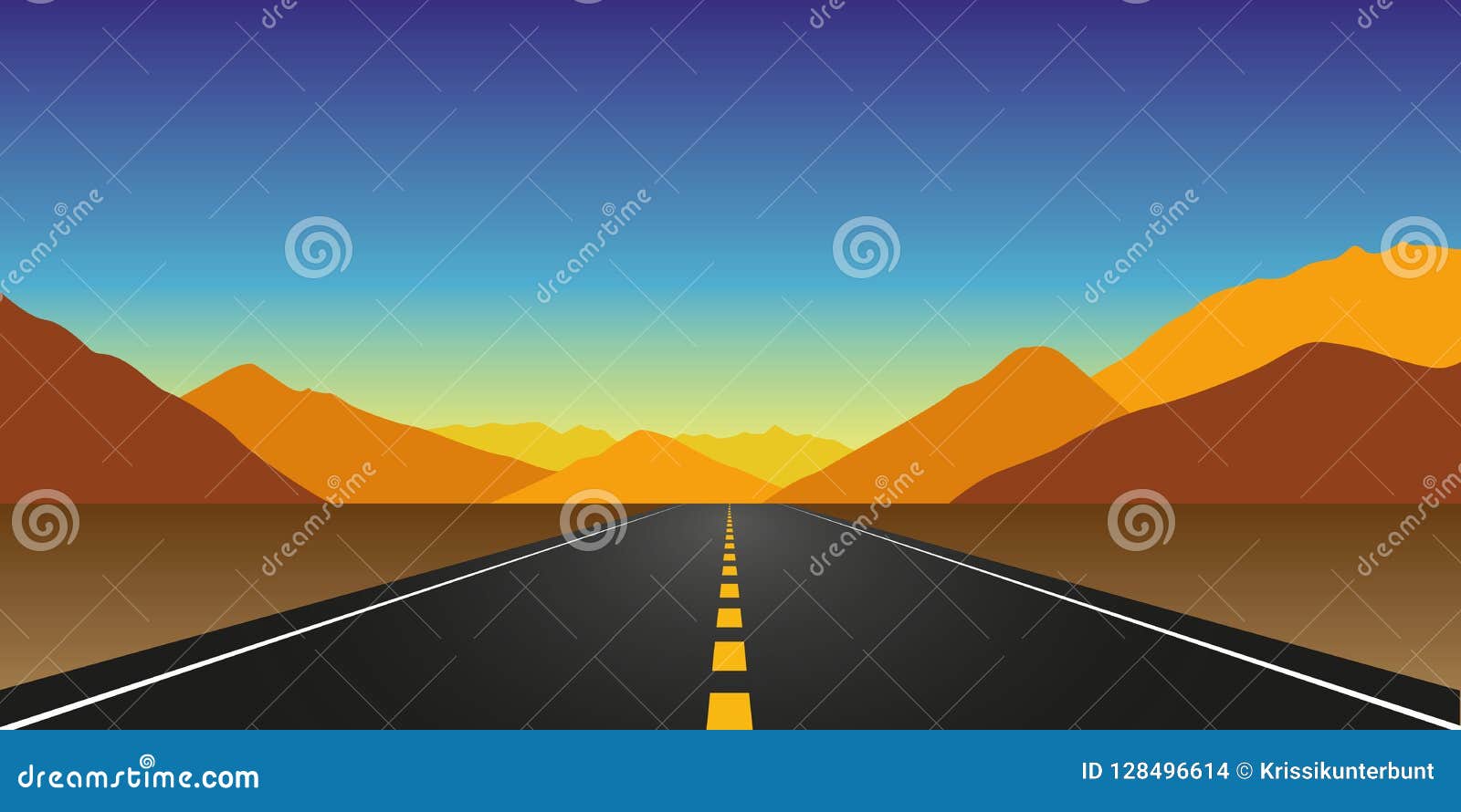 Straight Asphalt Road in Autumn in the Mountains Landscape Stock Vector ... Straight Asphalt Road in Autumn in the Mountains Landscape Stock Vector ...