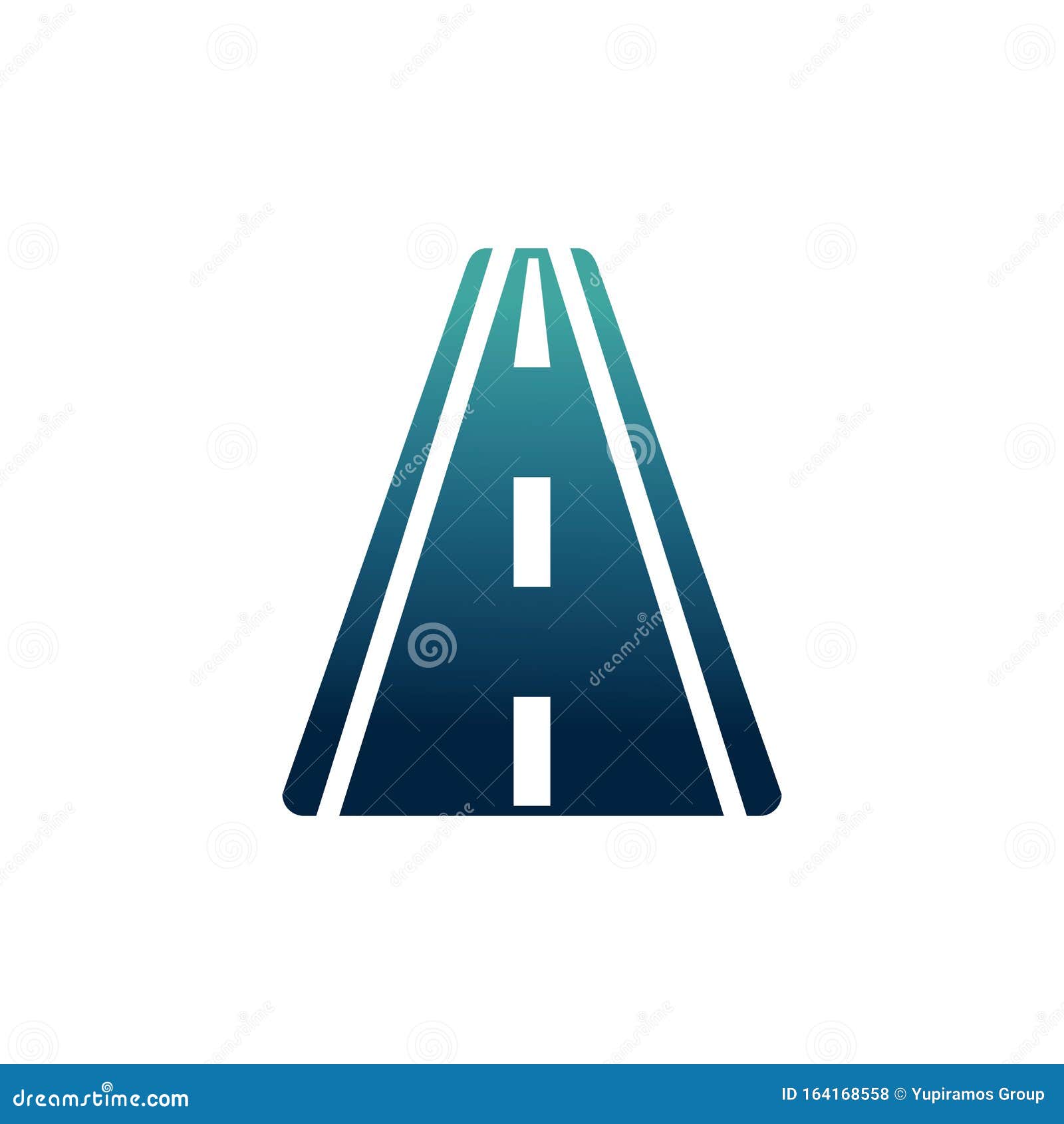 Straight Asphalt Road Gradient Icon Stock Vector - Illustration of ...