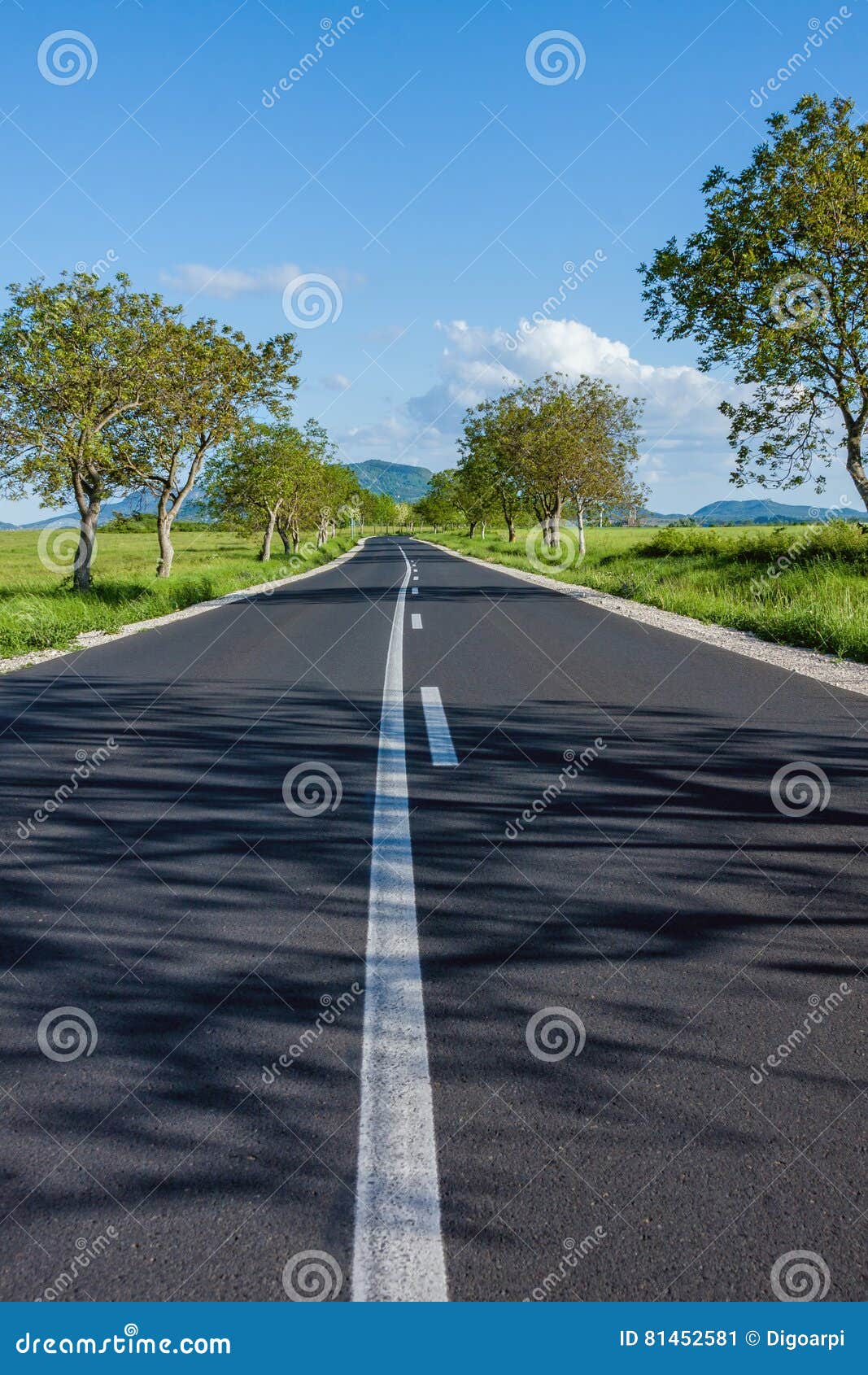 Straight Asphalt Road Leading into the Distance Stock Image - Image of ...