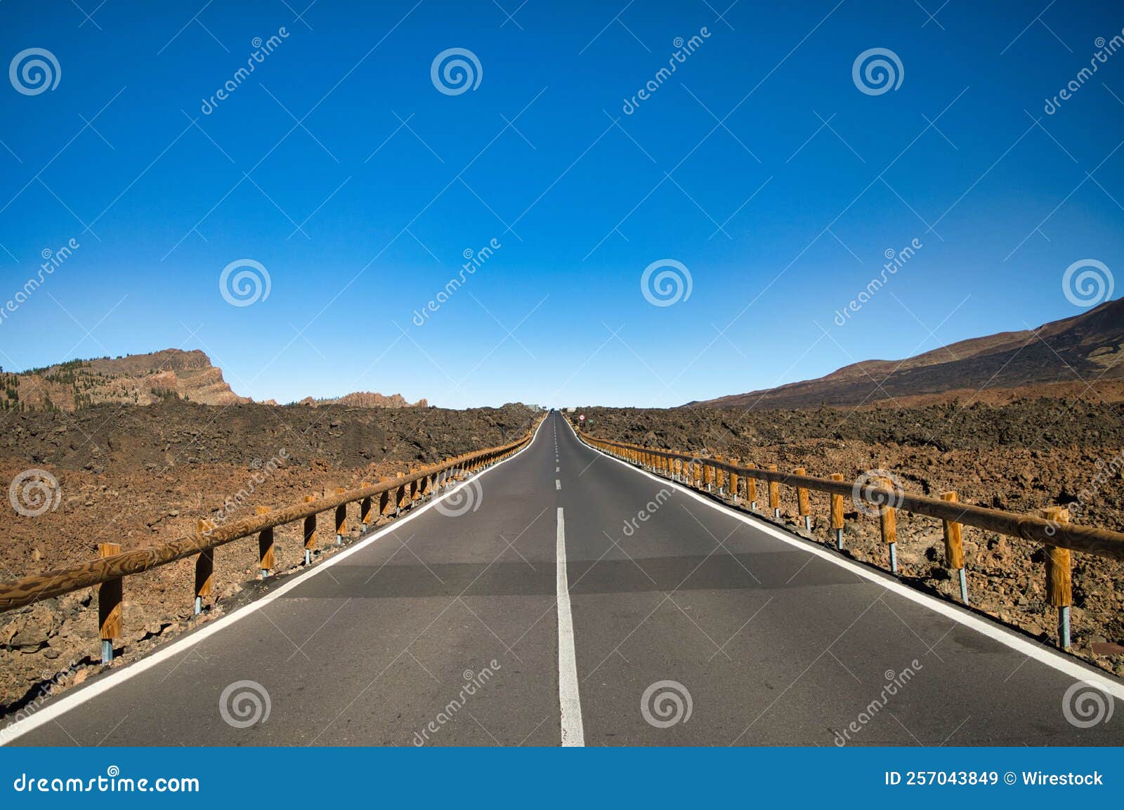 Straight Asphalt Road in the Valley Stock Image - Image of country ...