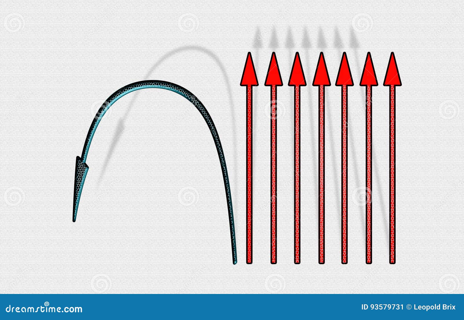 Straight and bent arrows stock illustration. Illustration of depart ...