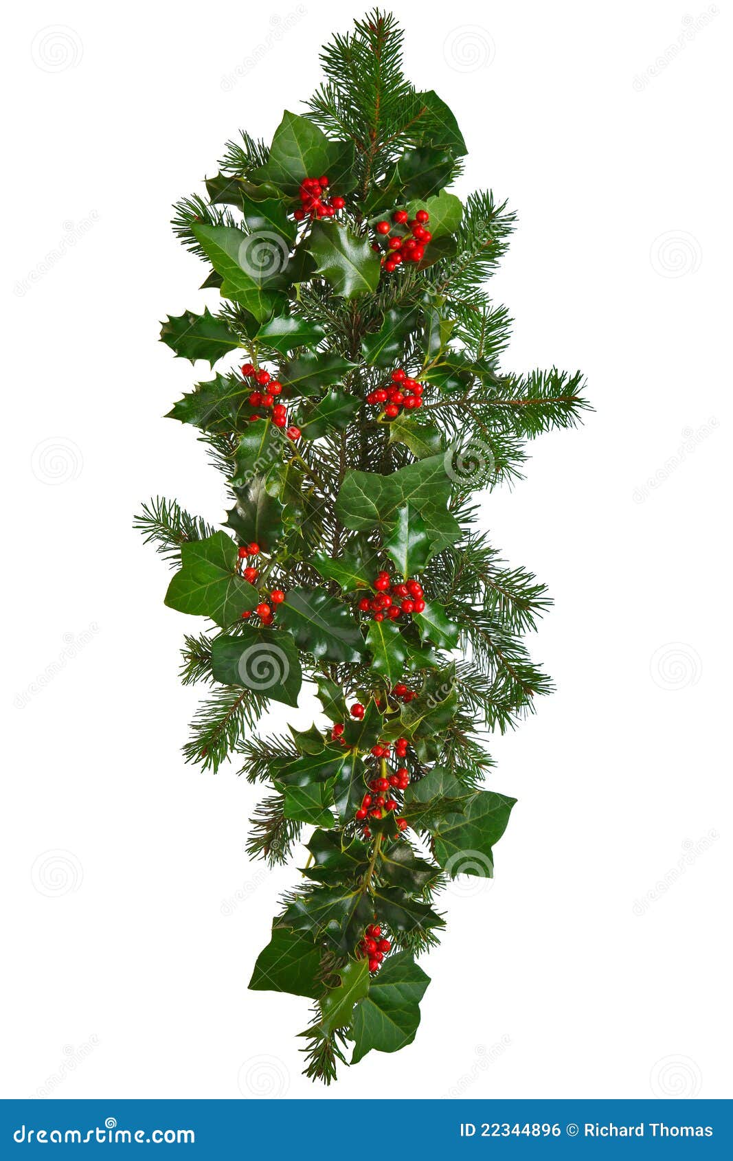 Red Christmas Garland, Rectangular Frame Stock Photography ...