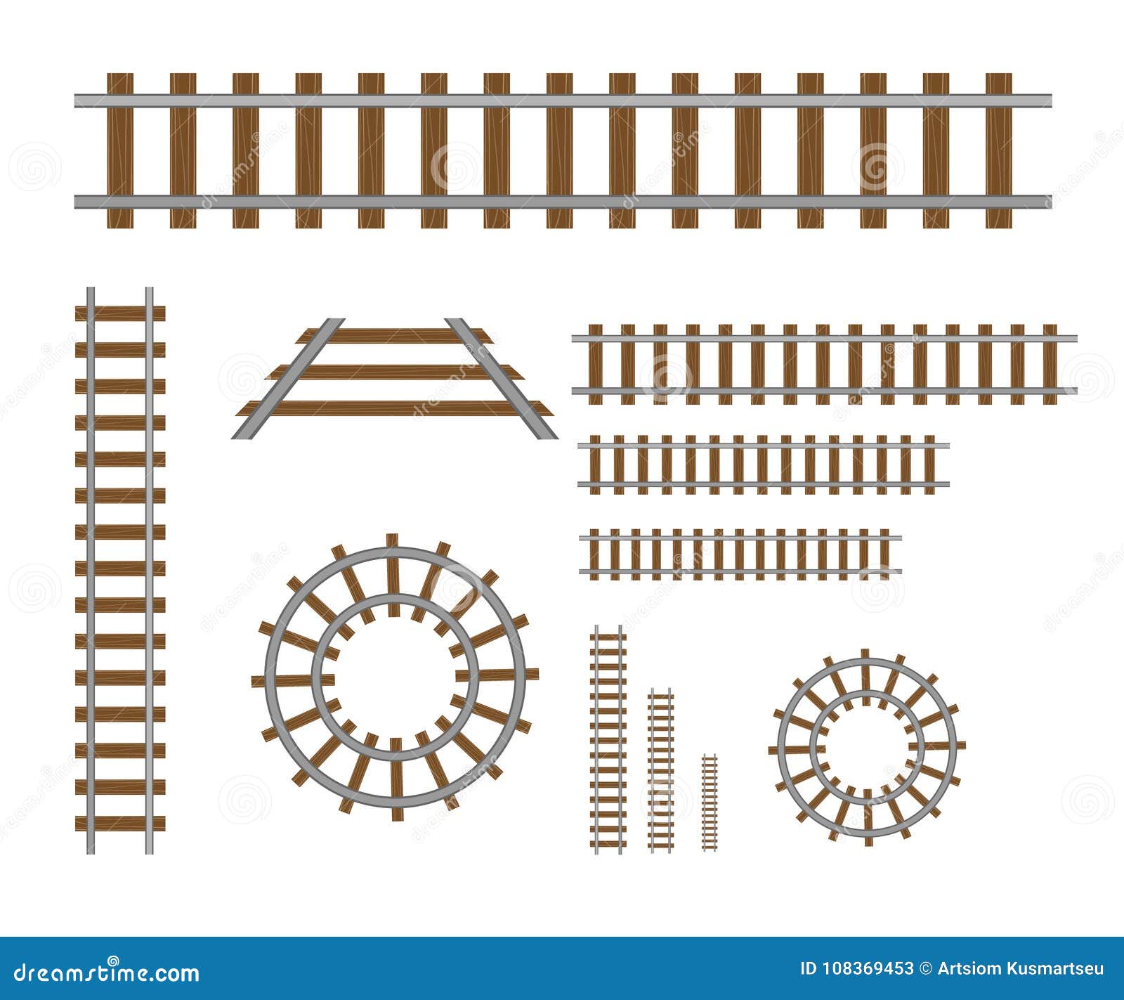 Straight rails vector stock vector. Illustration of shape - 108369453