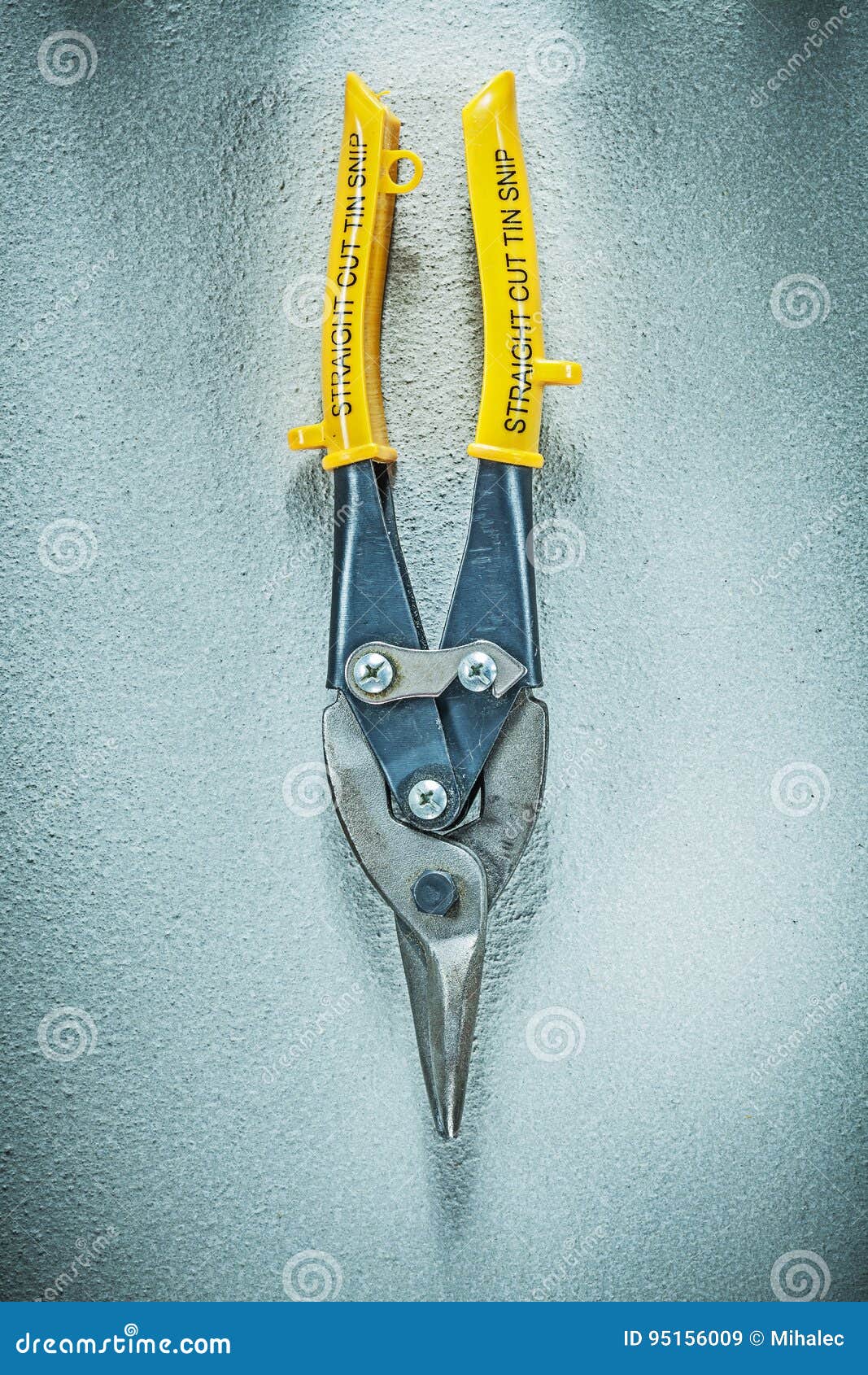 Straight Cut Tin Snips on Concrete Surface Construction Concept Stock ...