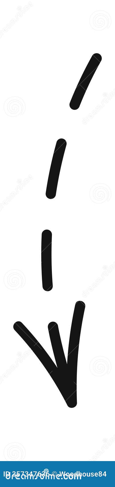 Straight Dashed Arrow Pointing Down Stock Illustration - Illustration of straight, pointing ...