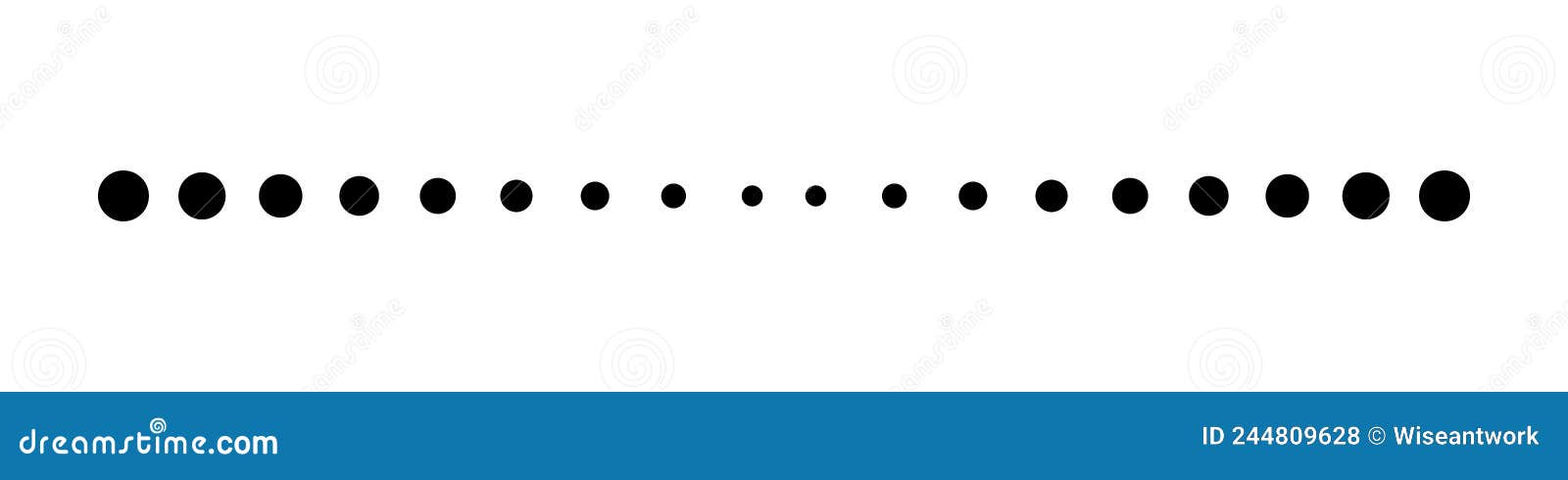 Straight Dots Line. Footer of Dot Line. Horizontal Black Dots Pattern ...