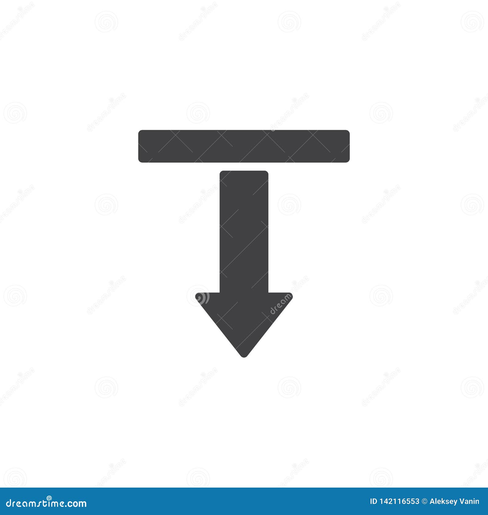 Straight and Down Arrow Vector Icon Stock Vector - Illustration of decrease, pixel: 142116553