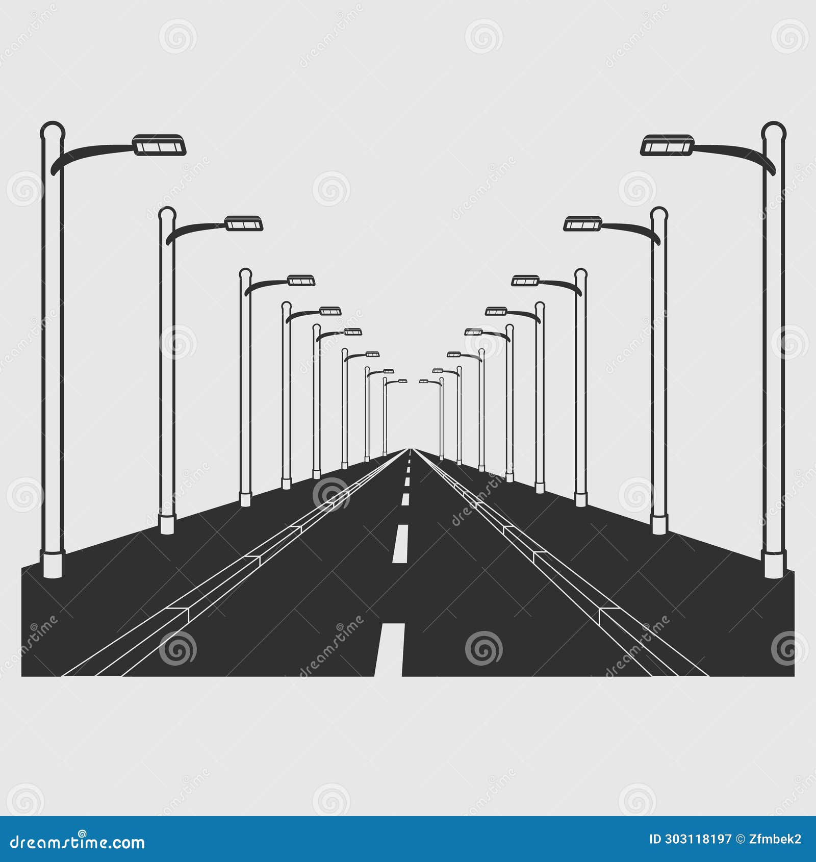 Straight Empty Road Isolated Stock Vector - Illustration of traffic ...