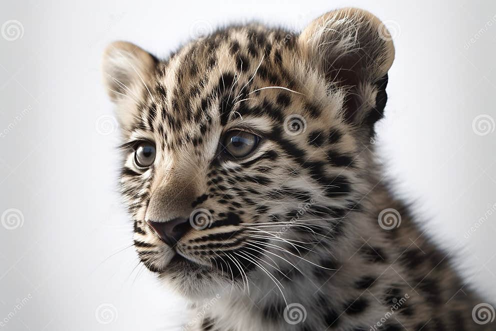 A Straight Face of the Amur Leopard Stock Illustration - Illustration ...