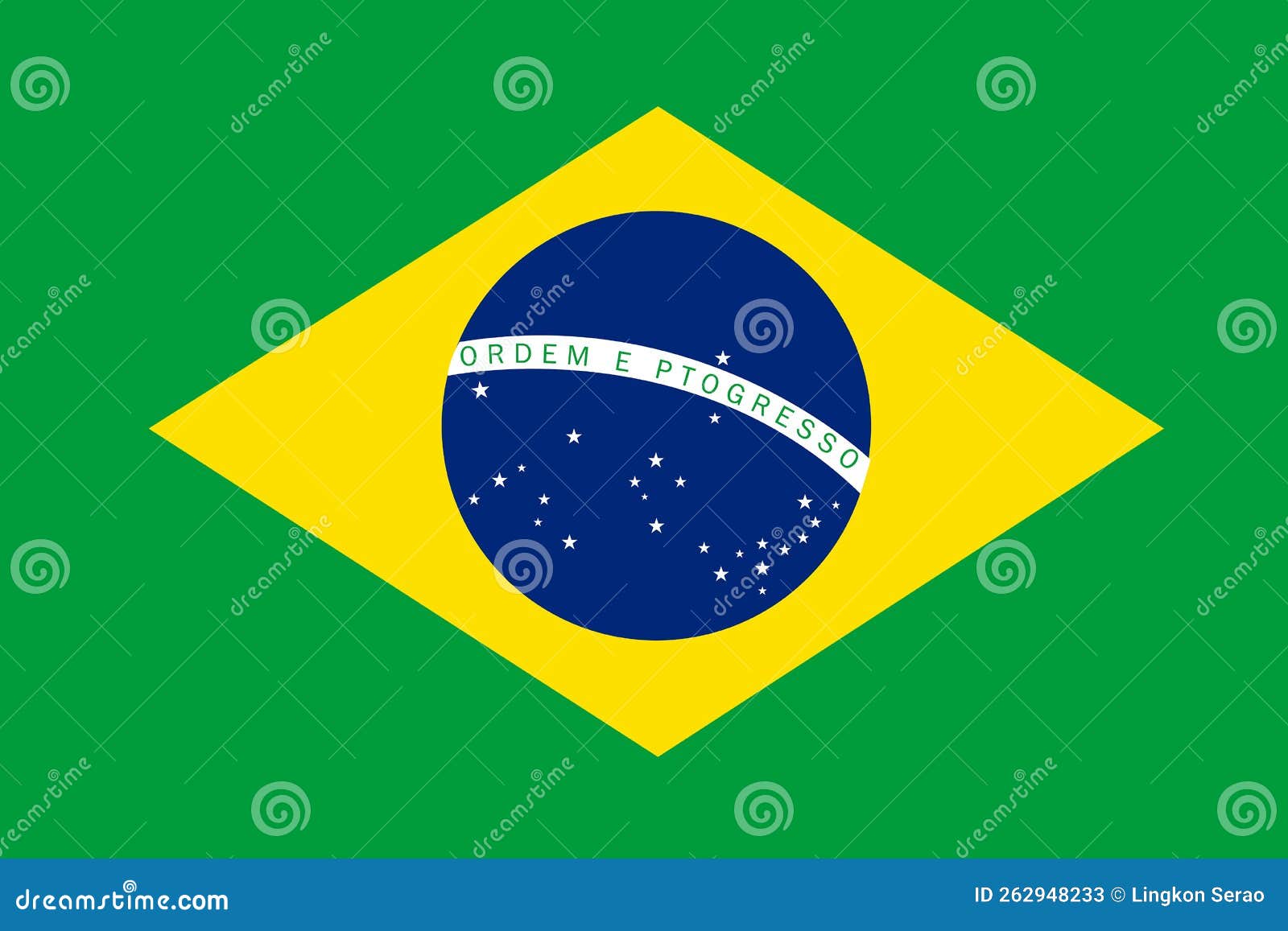 The Official Flag Of Brazil. The National Flag And Motto Of Brazilian ...