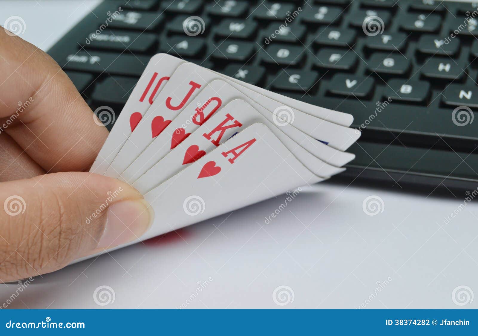 Straight flush stock photo. Image of internetpoker, play - 38374282
