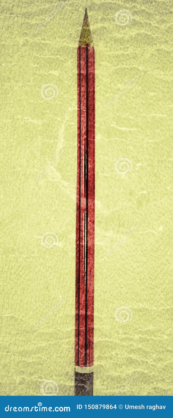 A Straight Full Image of a Pencil with Sharp Lead on a Designer ...