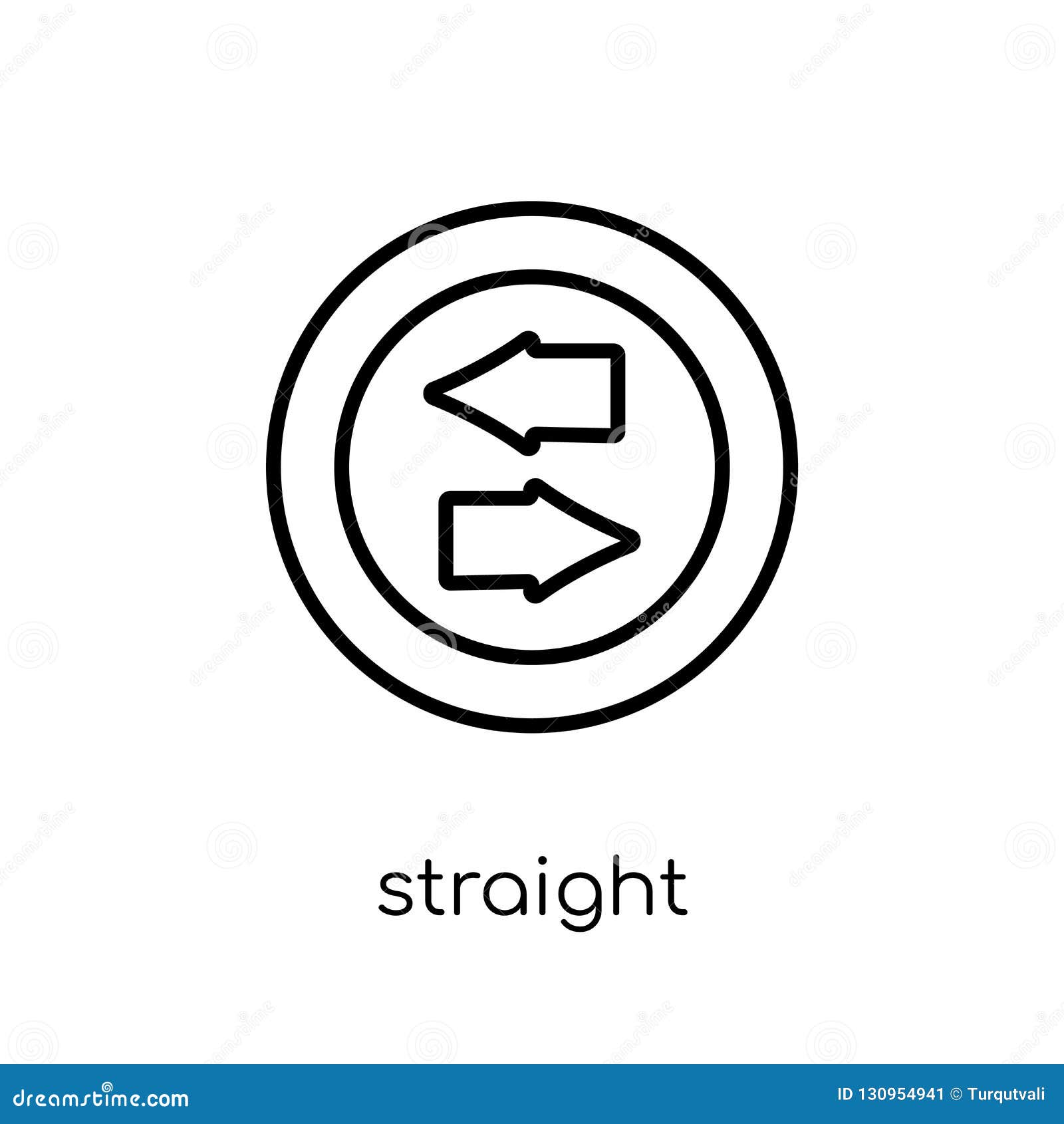Straight Icon. Trendy Modern Flat Linear Vector Straight Icon on Stock ...