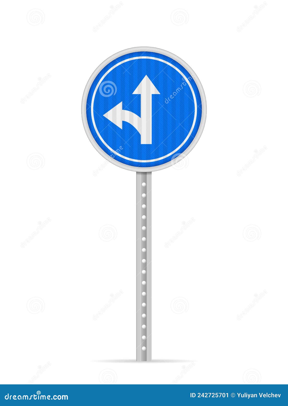Straight or Left only Road Sign Stock Vector - Illustration of object ...