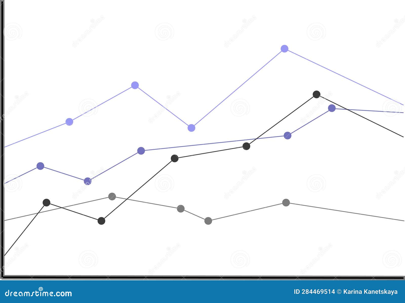 Straight-line Chart Statistics on a White Background Stock Vector ...