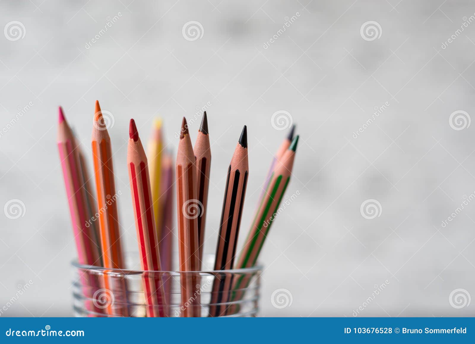 Colored pencils in Glass stock photo. Image of glass - 103676528