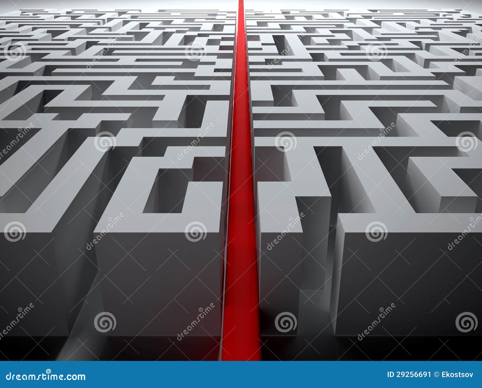 Straight Line Through The Maze Stock Image - Image: 29256691