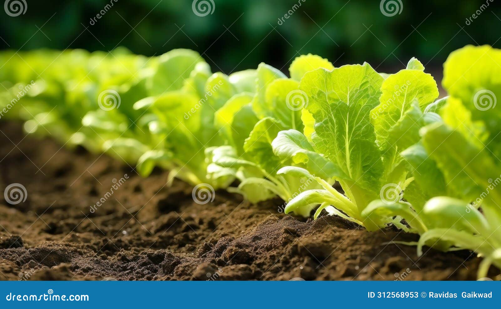 Straight Line of Neatly Planted Cabbage Seedlings Stock Illustration ...