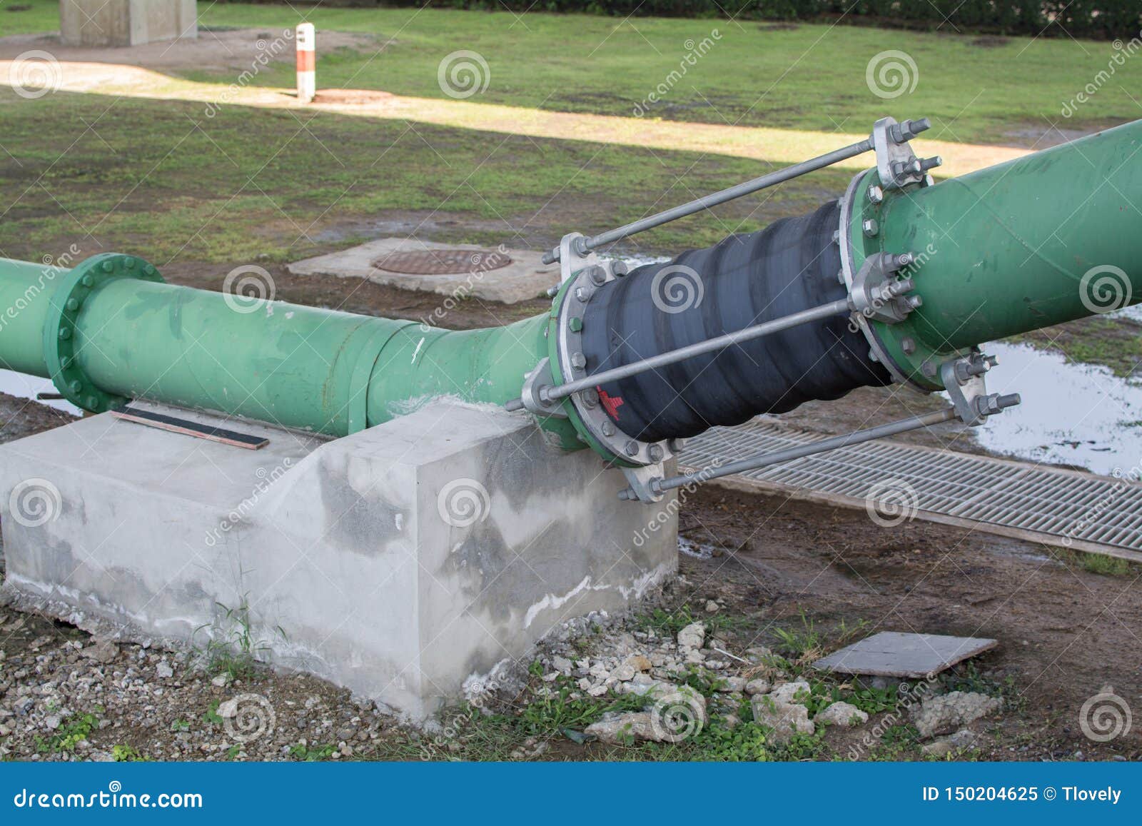 Straight Line of Potable Water Pipe on Sunrise Stock Image - Image of ...