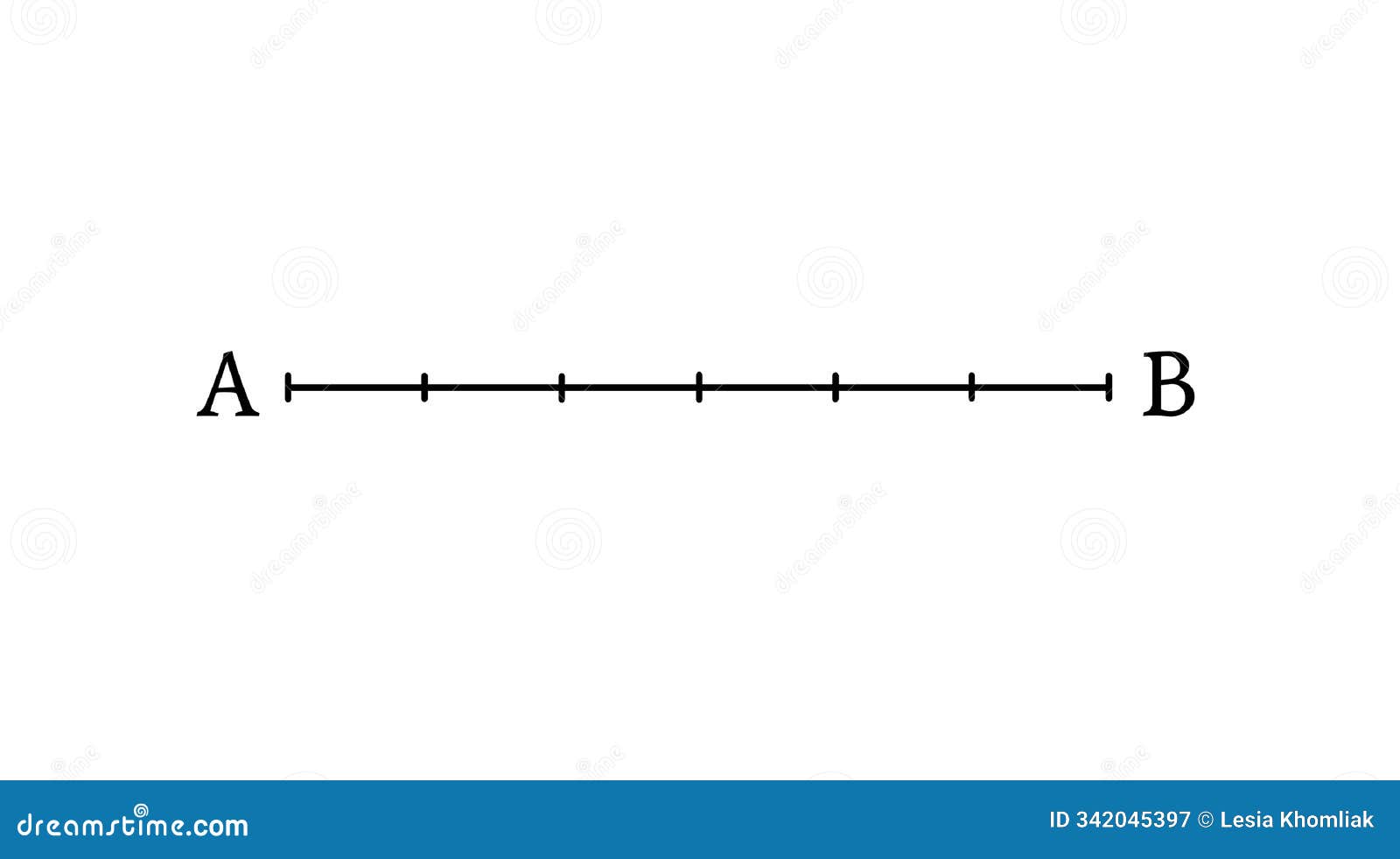 Straight Line Segment from Point a To Point B with Equidistant Marks ...