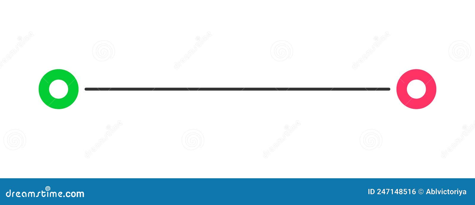 Straight Line from Start To Finish Points. Symbol of Direction, Aim ...