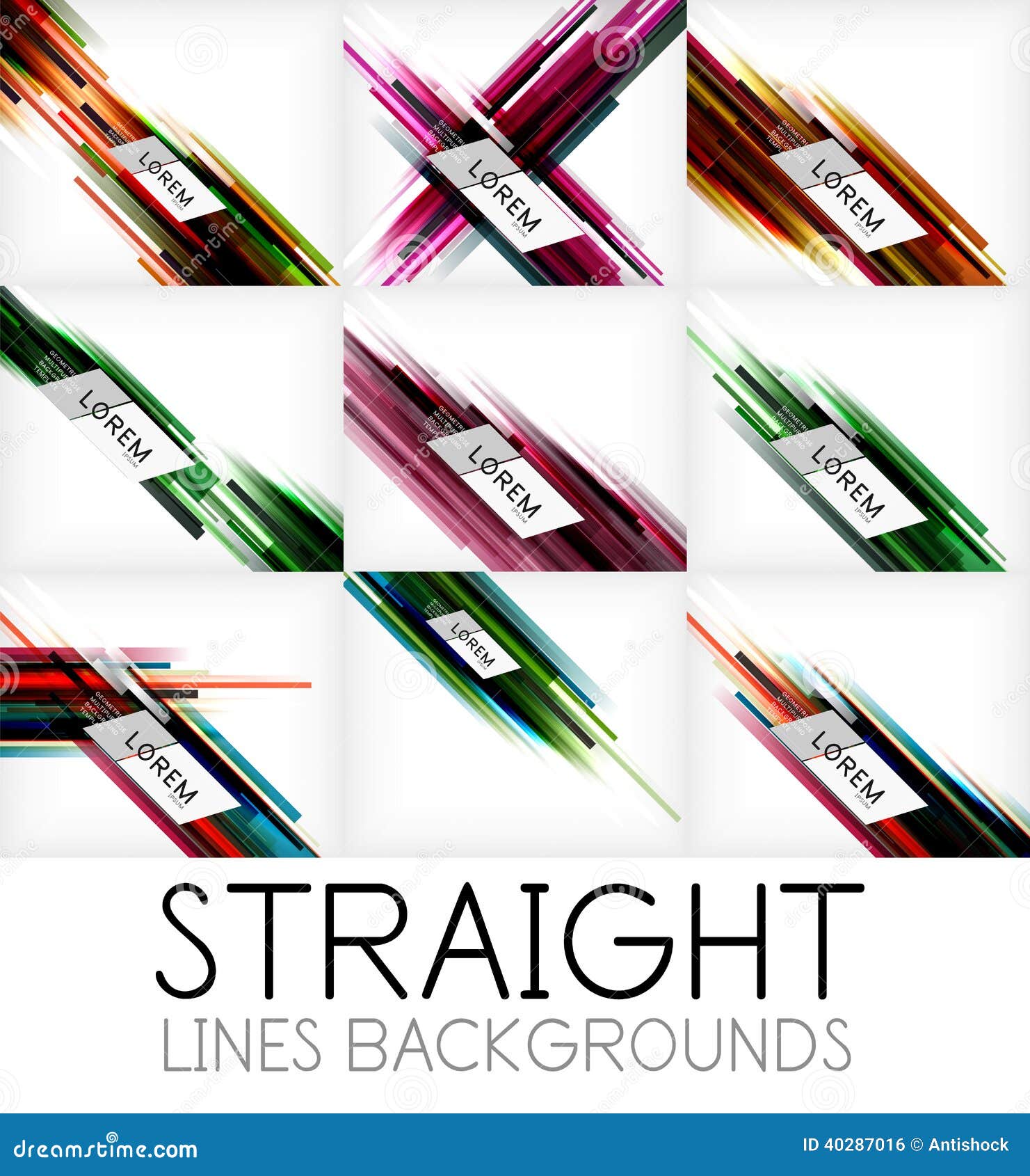 Straight Lines Abstract Vector Background Set Stock Vector ...