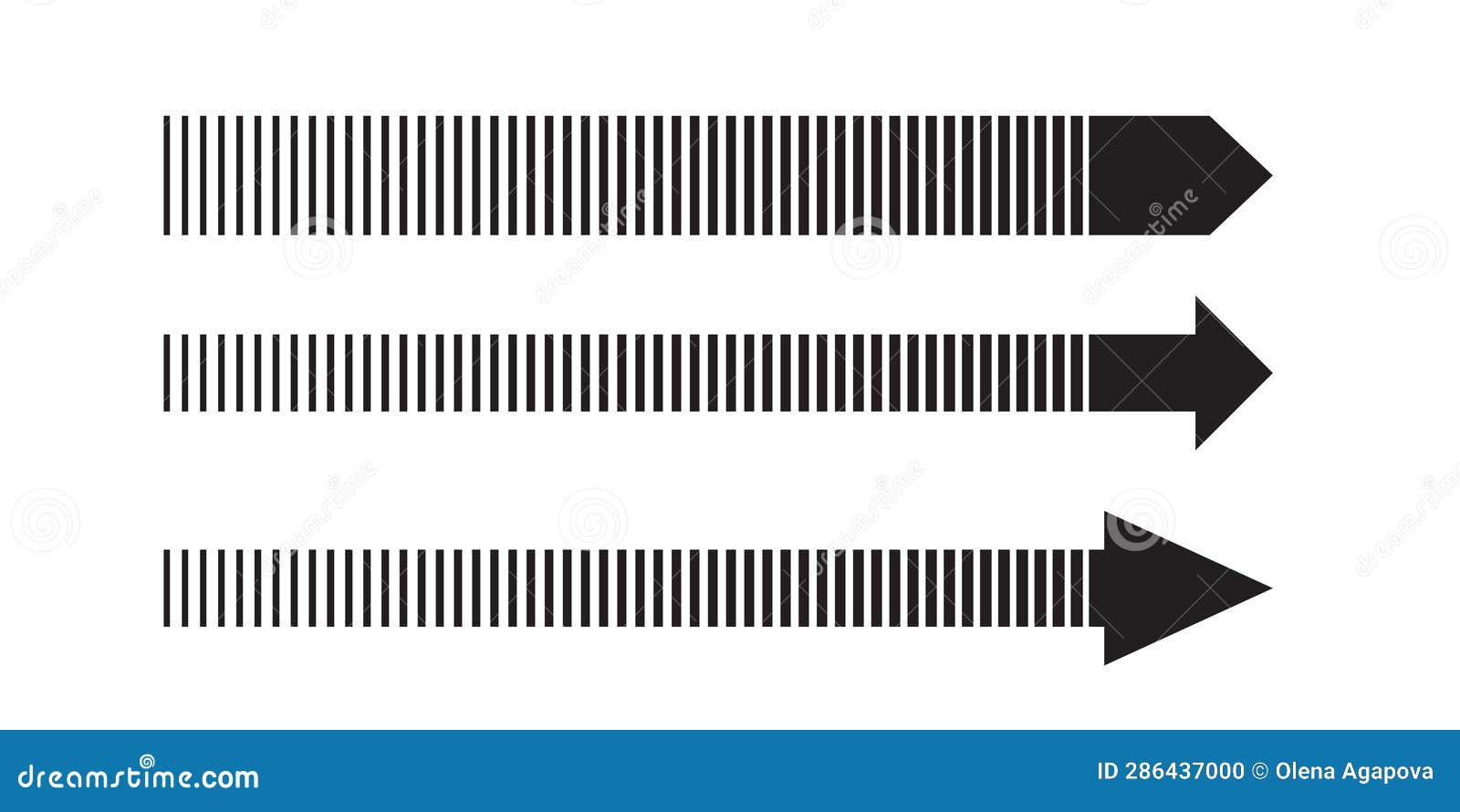 Straight Long Arrow. Black Straight Long Arrows Vector Isolated ...