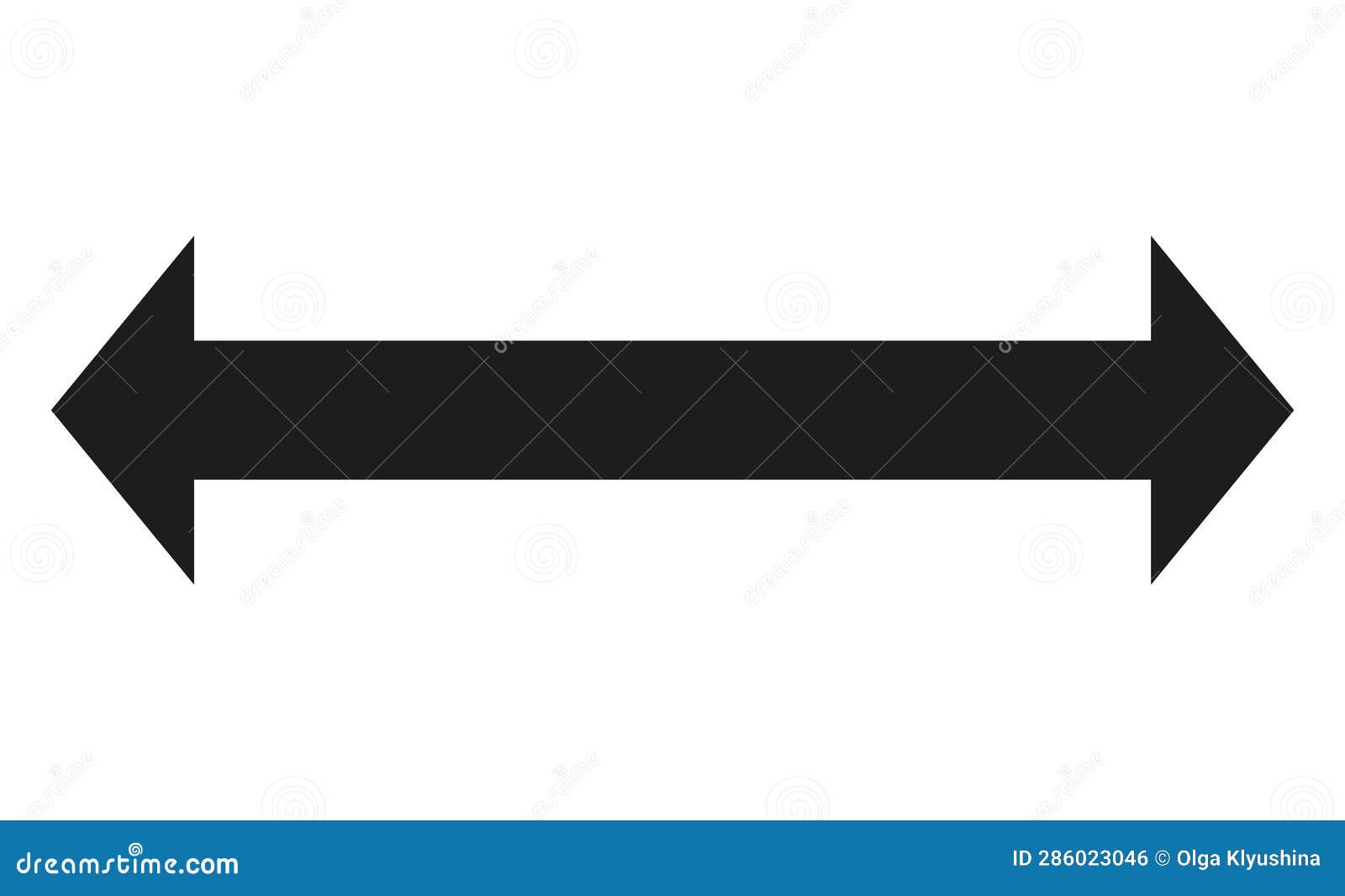 Straight Long Arrow. Black Horizontal Double Arrow Stock Vector ...