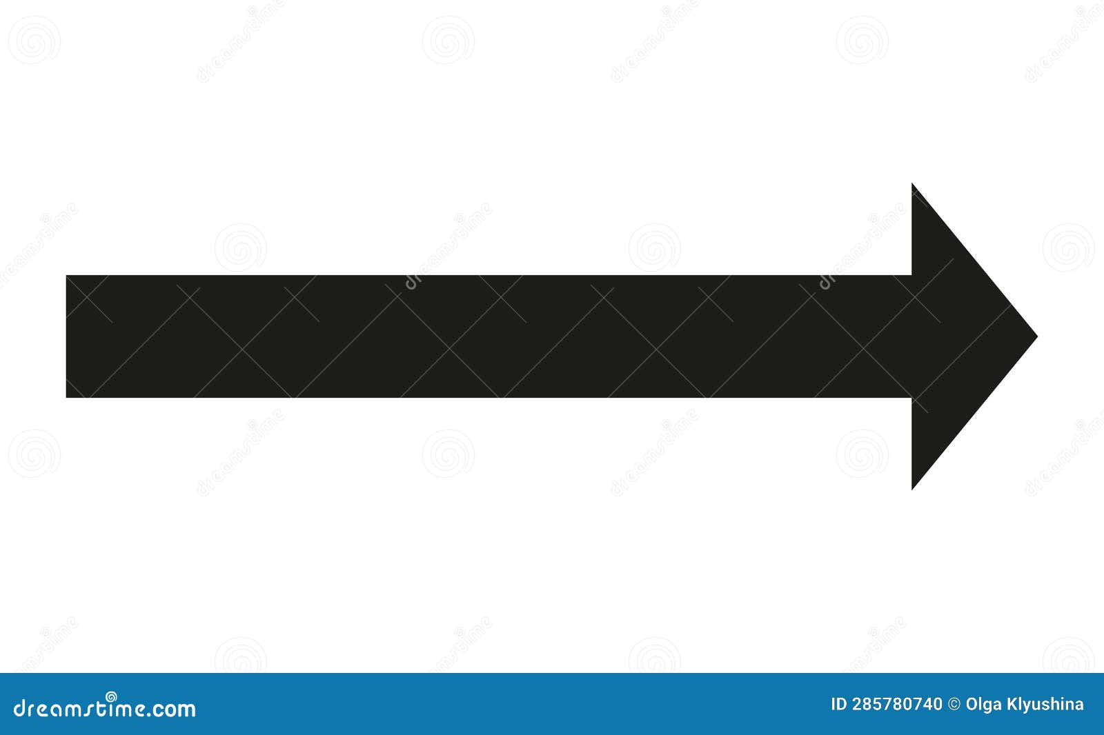 Straight Long Arrow. Black Arrow Pointing Right Stock Vector ...