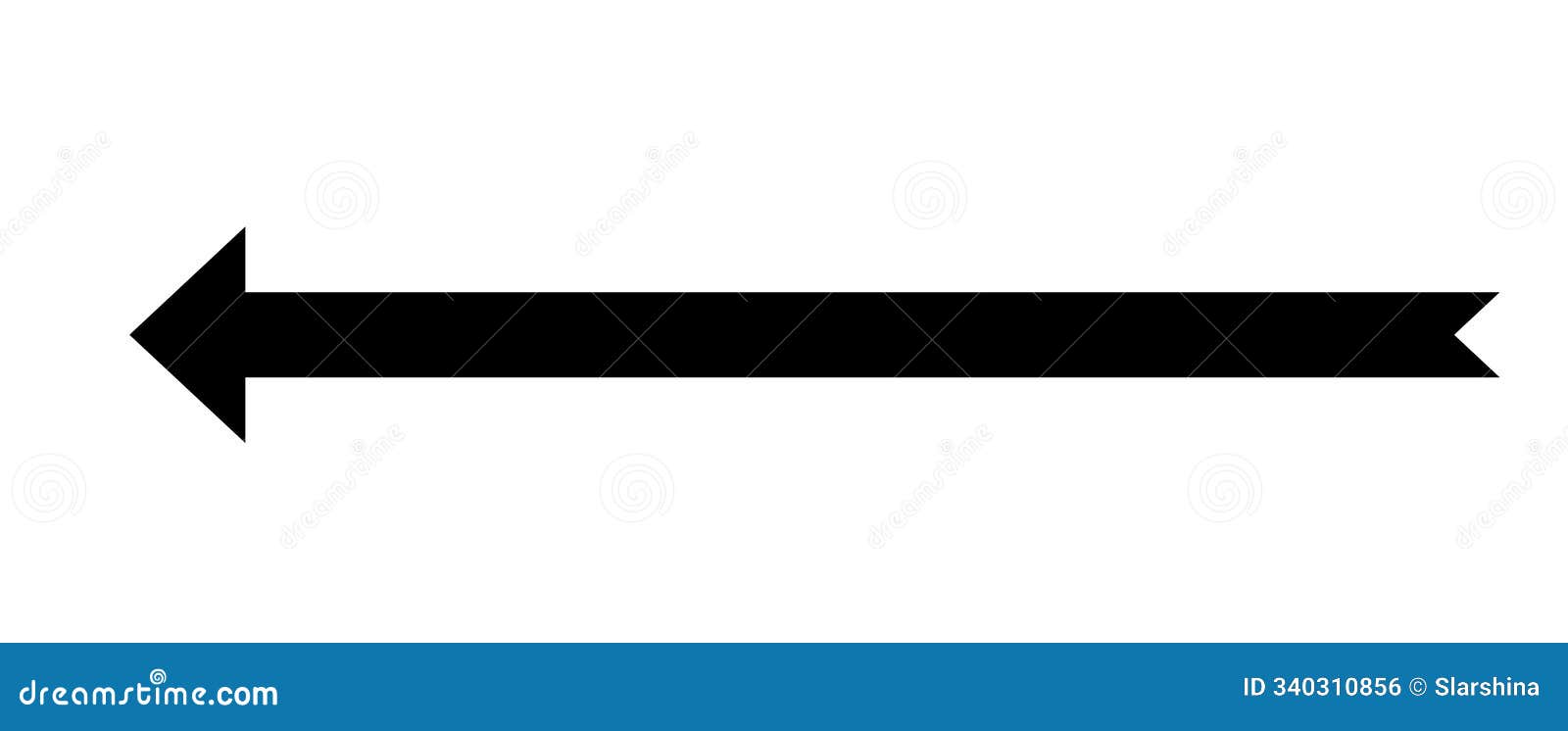 Straight Long Arrow. Horizontal Pointer To the Left. Navigation Element ...