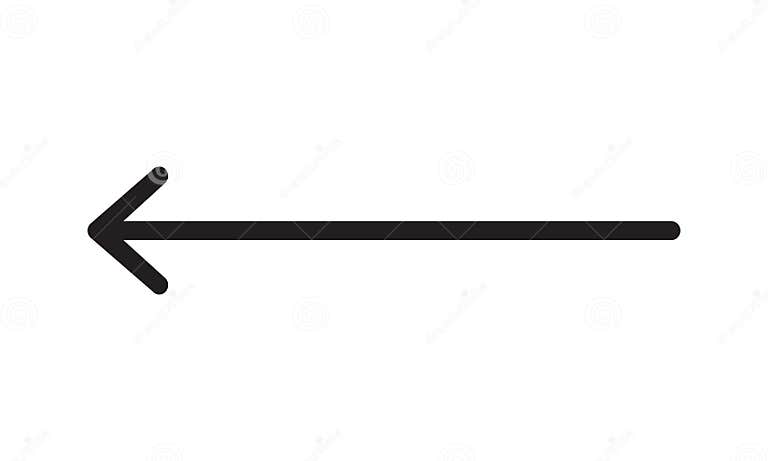Straight Long Arrow, Left Thin Line, Black Cursor, Horizontal Element ...