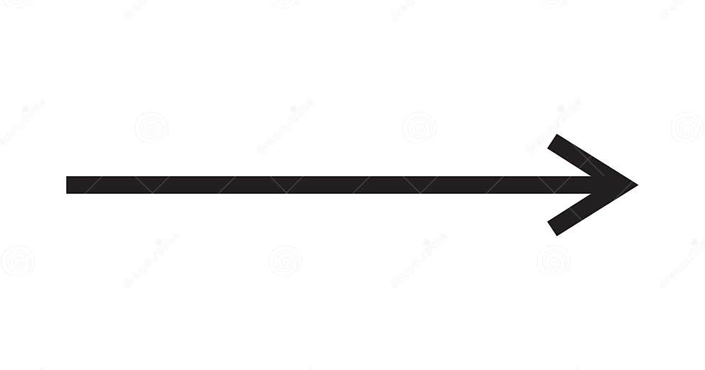 Straight Long Arrow, Right Thin Line, Black Cursor, Horizontal Element ...