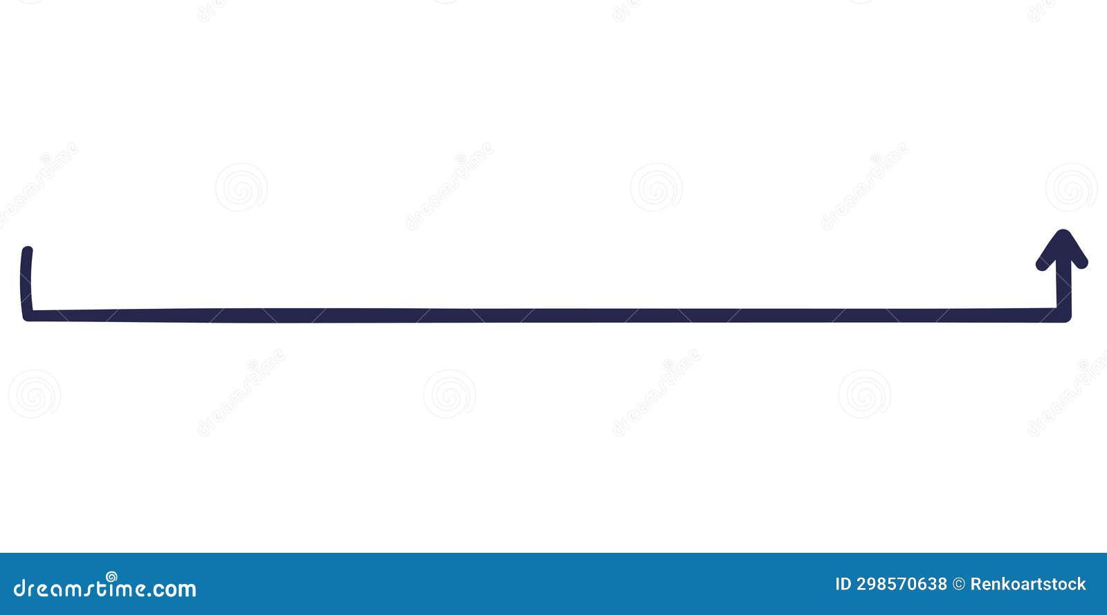 Straight Long Arrow Vector Hand Drawn Illustration. Pointer in Doodle ...