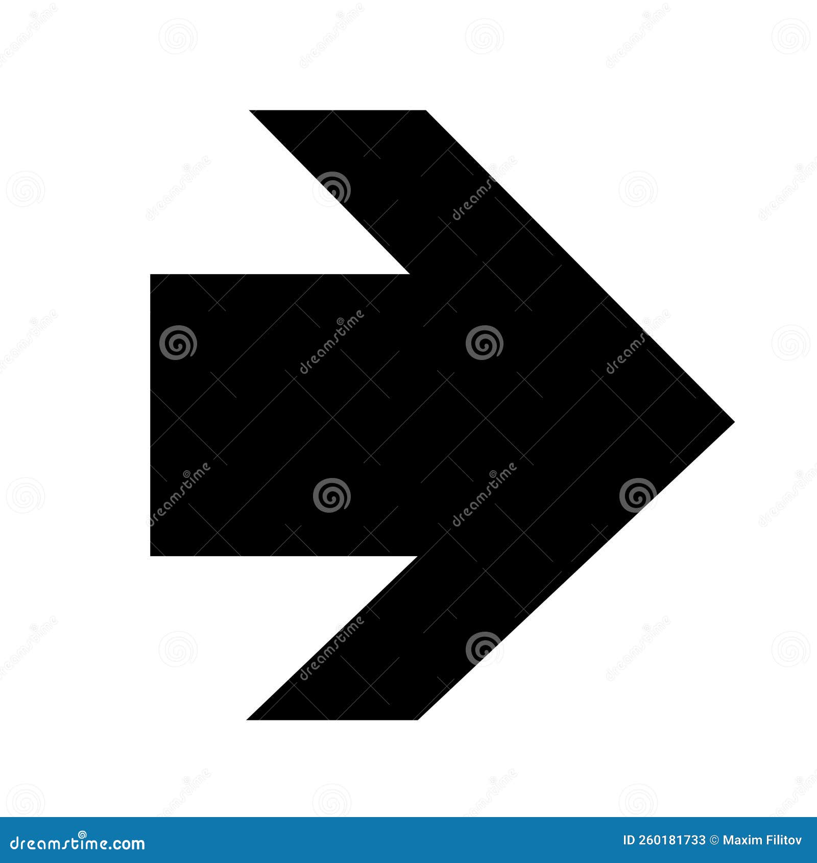 Straight Pointed Arrow Icon. Black Arrow Vector Illustration. Black ...