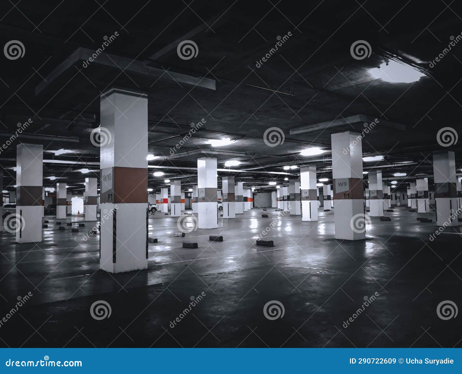Straight Pole Car Parking Place Stock Image - Image of architecture ...