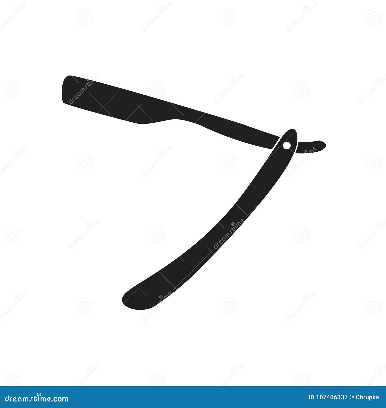 Straight razor blade icon stock vector. Illustration of barber - 107406337