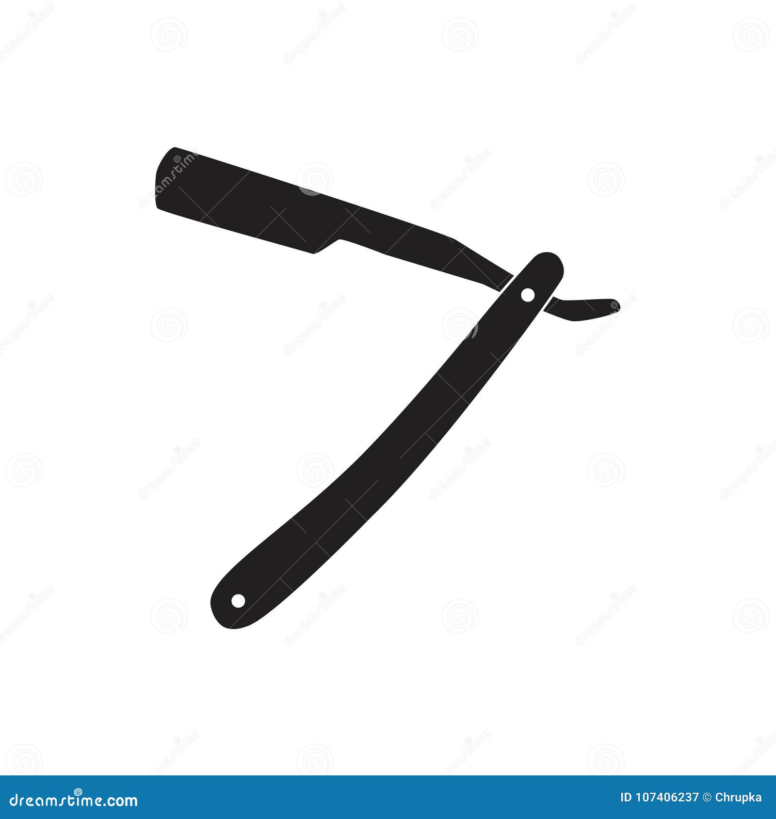 Straight razor blade icon stock vector. Illustration of outline - 107406237